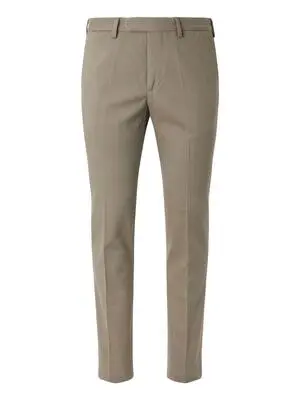 Thom Sweeney Straight-leg Cotton-twill Trousers - Beige