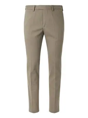 Thom Sweeney Straight-leg Cotton-twill Trousers - Neutrals