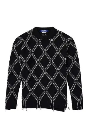 Junya Watanabe Intarsia Wool-blend Sweater - Black
