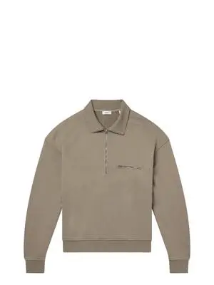 AGOLDE Pavillion Cotton-jersey Half-zip Sweatshirt - Brown