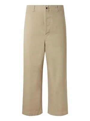Junya Watanabe Straight-leg Garment-dyed Cotton-gabardine Trousers - Neutrals