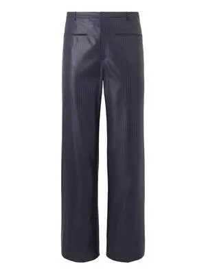Gucci Straight-leg Coated Stretch-wool Trousers - Navy