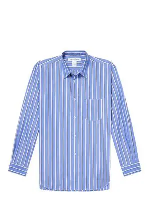 Comme Des Garçons Striped Cotton-poplin Shirt - Blue