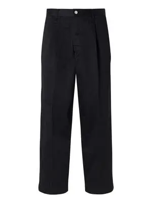 HUMAN MADE Tapered Pleated Cotton-canvas Trousers - Black
