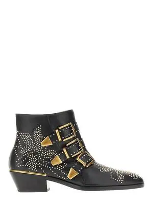Chloé Susan' Leather Ankle Boots - Black