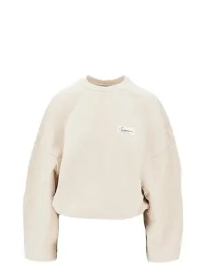 Jacquemus Montaigne' Crewneck Weathirt - Beige