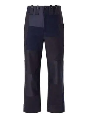 Junya Watanabe Patchwork Straight-leg Paneled Cotton-twill Trousers - Navy