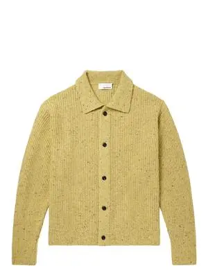 SAGE NATION SAGE NATION - Wiral Ribbed-Knit Wool Cardigan - Men - Yellow - M Yellow
