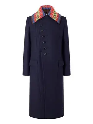 DRIES VAN NOTEN Dries Van Noten - Double-Breasted Wool-Blend Twill Coat - Men - Blue 