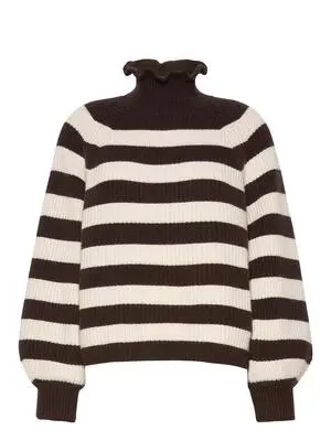 Max Mara Wool-cashmere Stripe Sweater - Brown