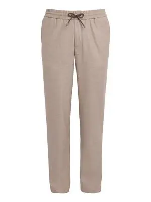 Sease Stretch-virgin Wool Mindset Drawstring Trousers - Brown