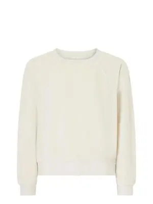 Suzie Kondi Tilos Cotton-blend Velvet Sweatshirt - Ivory