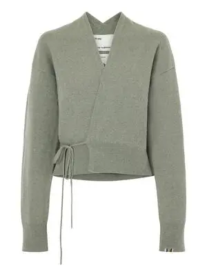 Extreme Cashmere Ella Tie-detail Cashmere-blend Cardigan - Green