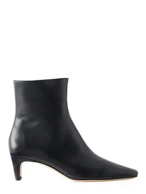 Staud Wally 55 Leather Ankle Boots - Black