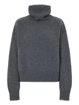 Extreme Cashmere Crop Xtra Cashmere Turtleneck Gray