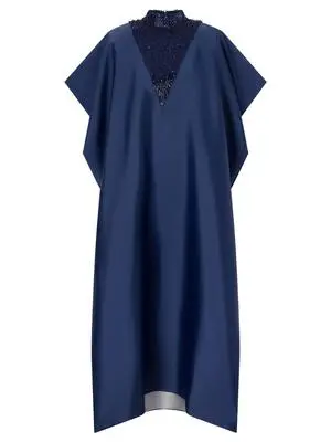 DIMA AYAD Cocoon Sequined And Twill Gown - Navy