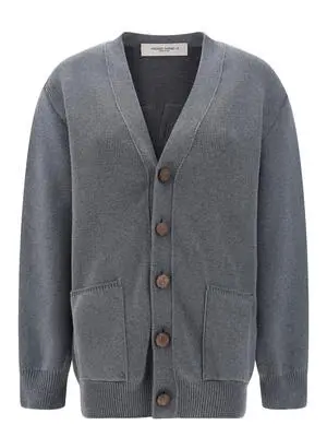 GOLDEN GOOSE Golden Goose Women Cotton V-Neck Cardigan Gray