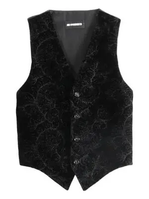 ANN DEMEULEMEESTER V-neck Button-up Waistcoat - Black