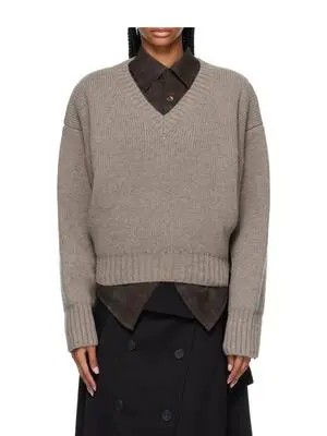 RÓHE Róhe Sculptural V-Neck Knitted Jumper