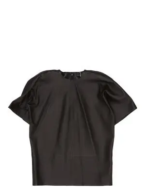TOTÊME Totême Short-Sleeved Crewneck Leather Top