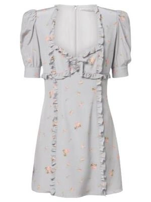 Alessandra Rich Floral Silk Crêpe De Chine Minidress No