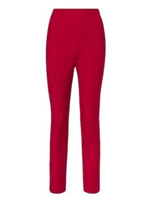 Roland Mouret Cropped Wool And Silk Slim Pants - Red