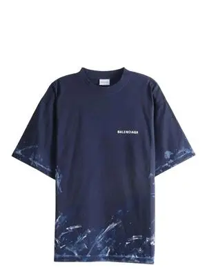 Balenciaga Messy Spray Medium Fit T-shirt - Navy