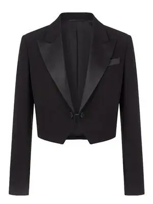 Max Mara Mxecestino Cropped Tuxedo Jacket - No