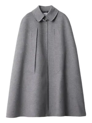Burberry Wool Cashmere Cape Iron-gray