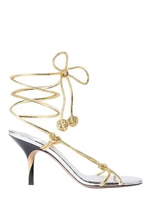 Jacquemus The Tourni Tied Sandals - Gold/silver