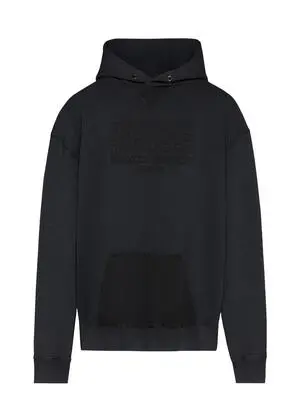 MAISON MARGIELA Logo Embroidered Reverse Hoodie - Black