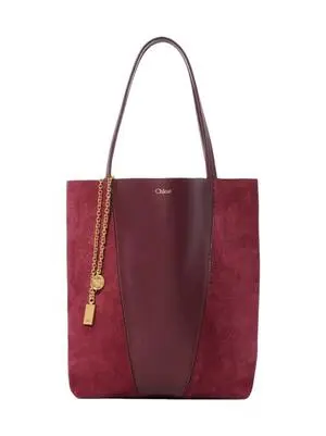Chloé Spin Chain Detail Tote Bag - Burnt Red