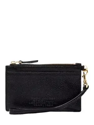 Marc Jacobs Logo Embossed Top-zip Wristlet - Black