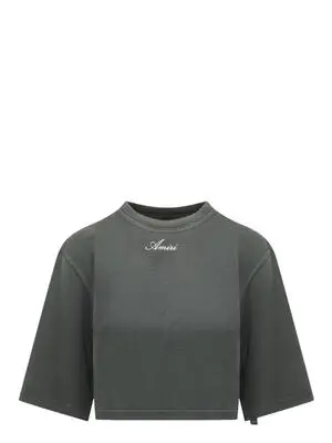 Amiri Cropped Logo T-shirt - Black