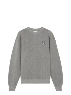 Maison Kitsuné Bold Fox Head Patch Crewneck Sweatshirt - Gray