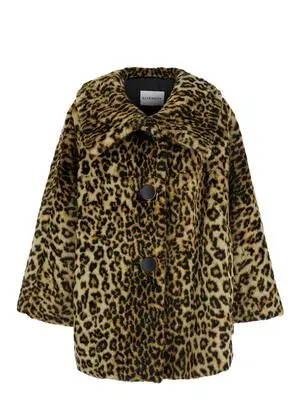 Givenchy Animal-pattern Oversized Coat - Black