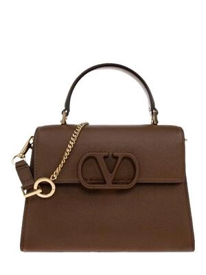Valentino Garavani Valentino VLogo Top Handle Shoulder Bag Brown