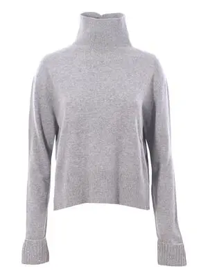 Fabiana Filippi High-neck Knitted Embellished Jumper - Light Gray