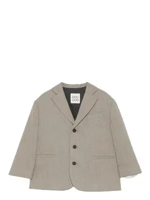 DOUUOD Single-breasted Notched-lapel Jacket - Grey