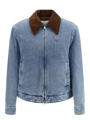 AMI Paris De Coeur Denim Jacket - Blue