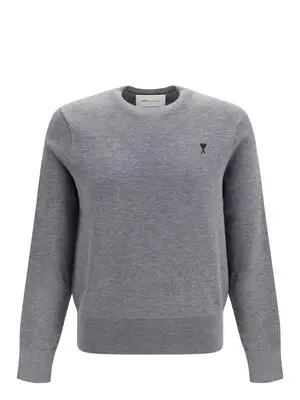 AMI Paris Ami Paris Men Pull Col Rond Ami De Coeur Gray