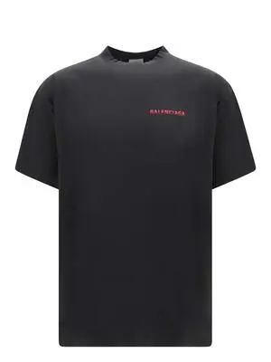 Balenciaga Balenciaga Men Cotton Logo T-Shirt Black