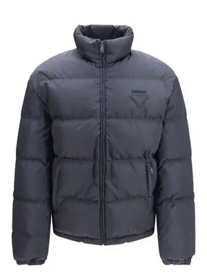 Prada Prada Men High-Neck Padded Jacket Blue