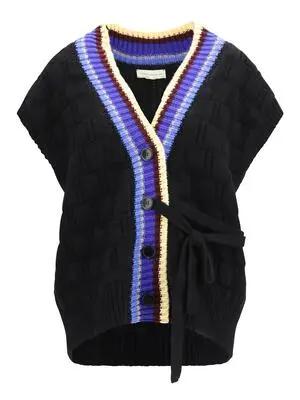 Dries Van Noten V-neck Wool And Cashmere Cardigan - Black