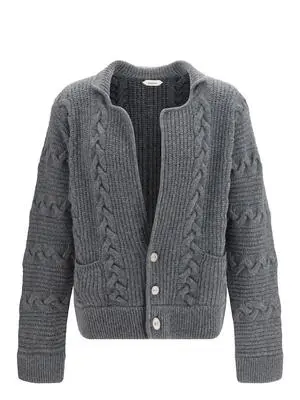 Versace Knitted Button Cardigan - Gray