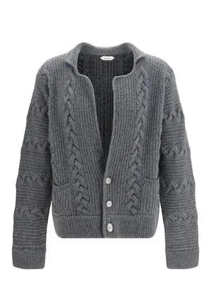 Versace Knitted Button Cardigan - Gray