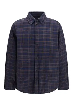 Off-White Oversized Padded Flannel Shirt - Blue