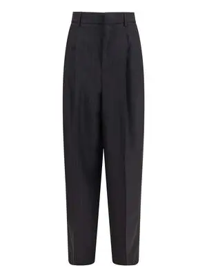 AMI Paris Wide-leg Tailored Pants - Black