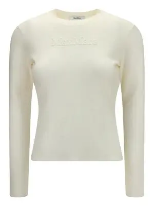 Max Mara Manto Long-sleeve Wool Sweater - White
