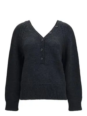 Our Legacy Country Henley Merino Cardigan - Gray